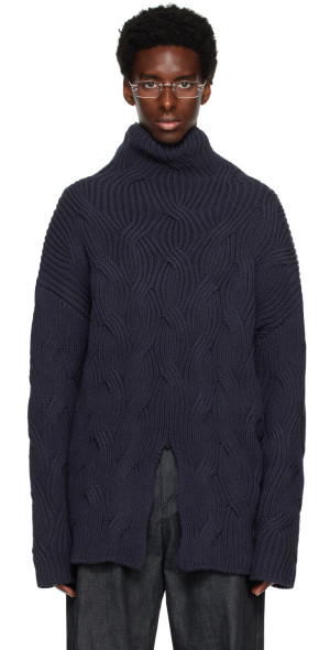 KOZABURO - Navy Vented Sweater