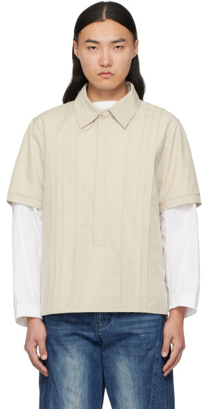 lesugiatelier - Beige Pin Tuck Shirt