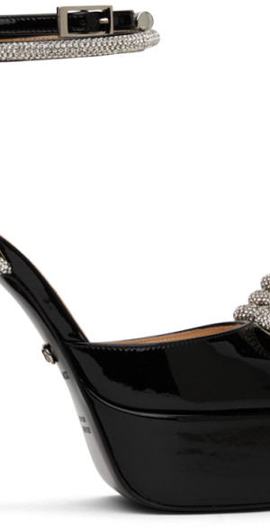 MACH & MACH - Black Triple Heart Platform Heels