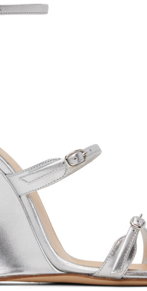 Magda Butrym - Silver Inverted Wedge Heeled Sandals