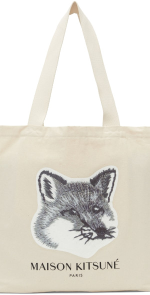 Maison Kitsuné - SSENSE Exclusive Off-White Fox Head Tote