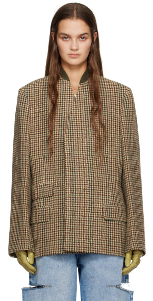 Maison Margiela - Brown Houndstooth Jacket