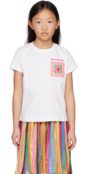Marc Jacobs - Kids White Crochet Pocket T-Shirt