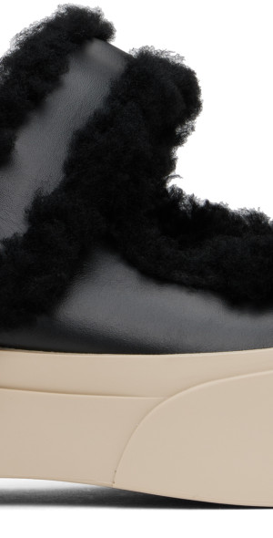 Marni - Black Mary Jane Pablo Shearling Ballerina Flats