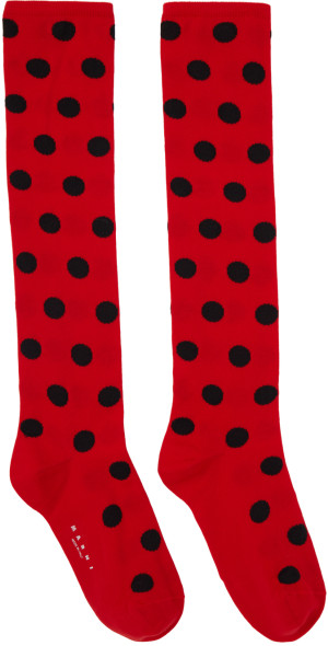 Marni - Red & Black Polka Dots Socks