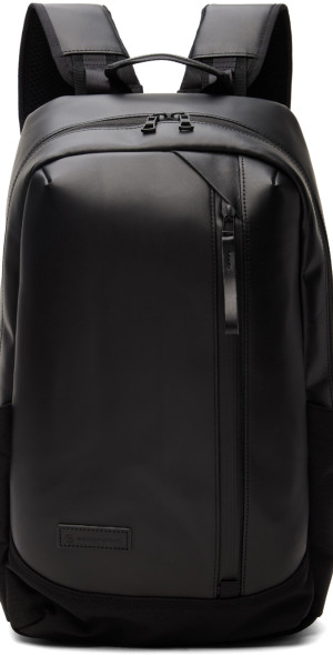 master-piece - Black Slick Leather Backpack