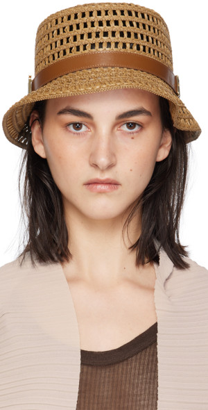 Max Mara - Tan Mesh Cloche Hat