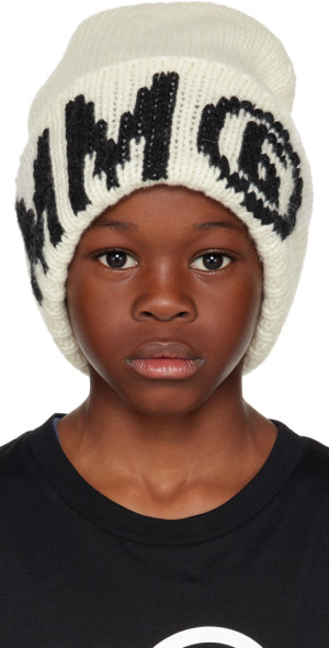 MM6 Maison Margiela - Kids Off-White Jacquard Beanie