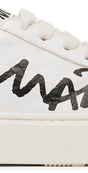 MM6 Maison Margiela - Kids White Cursive Logo Sneakers