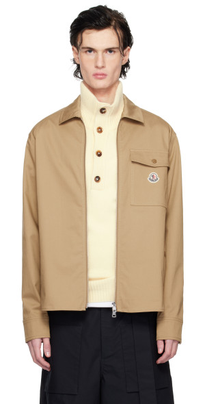 Moncler - Tan Cotton Gabardine Zip-Up Jacket