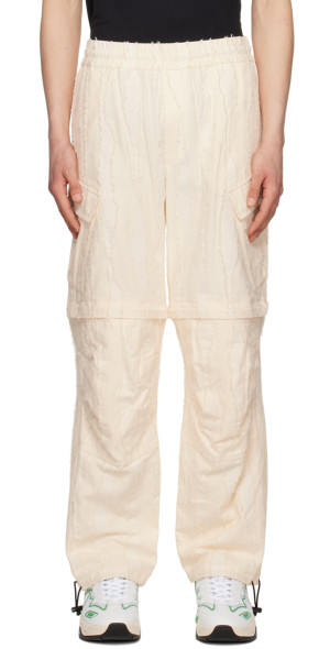 MSGM - Off-White Striped Cargo Pants