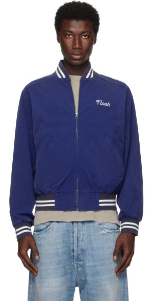 Noah - Blue Cotton Varsity Jacket