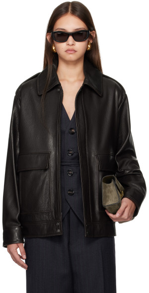 Nour Hammour - Brown Drey Leather Jacket
