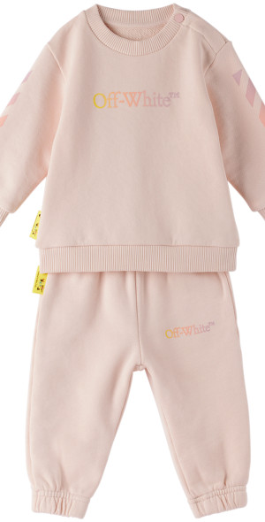 Off-White - Baby Pink Arrow Rainbow Sweatsuit Set