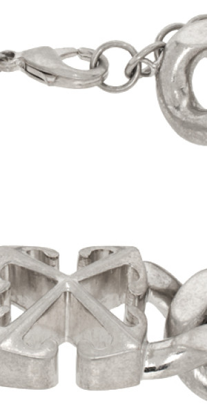 Off-White - Silver Arrow Chained Bracelet