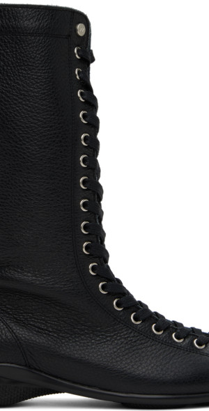 OPEN YY - Black Lace Up Training Boots