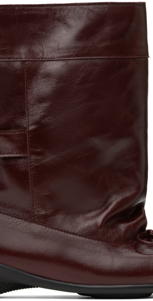 OPEN YY - Burgundy Ballet Slouchy Short Boots
