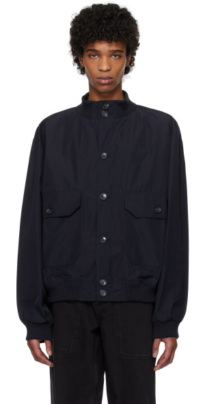 Palmes - Navy Rib Collar Jacket