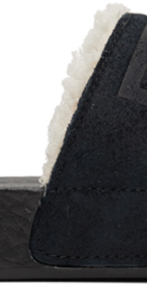 Polo Ralph Lauren - Black Faux-Shearling Slides