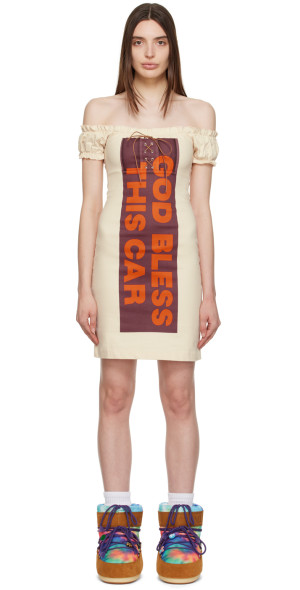 Praying - Beige 'God Bless' Minidress