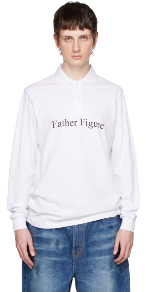 Praying - White 'Father Figure' Long Sleeve Polo