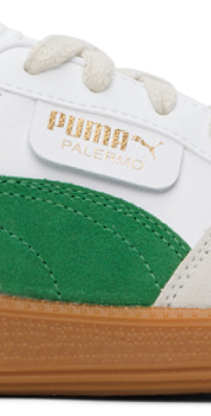 PUMA - Off-White & Green Palermo Leather Sneakers