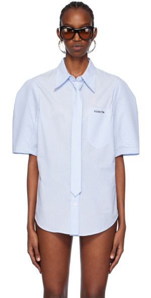 Pushbutton - Blue & White Puff Shoulder Shirt