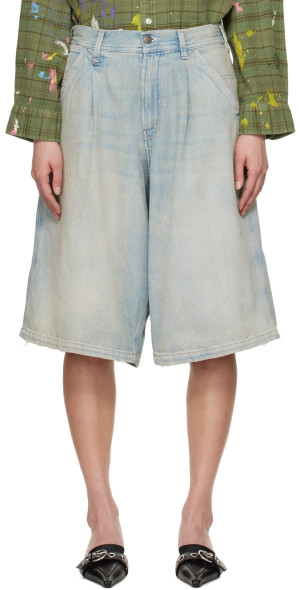 R13 - Blue Baggy Jesse Carpenter Denim Shorts