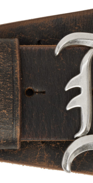 R13 - Brown '' Logo Buckle Belt