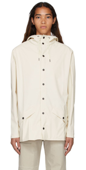 RAINS - Off-White Polyester Jacket