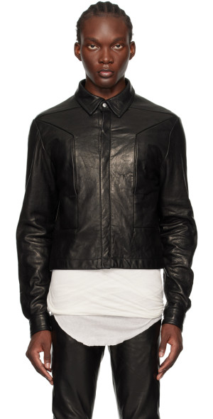 Rick Owens - Black Porterville Alice Strobe Leather Jacket