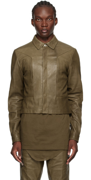 Rick Owens - Khaki Porterville Alice Strobe Leather Jacket