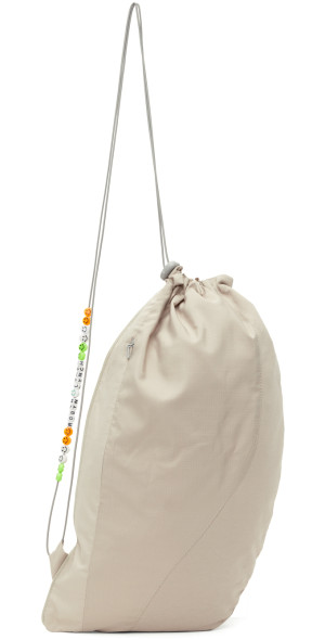 Robyn Lynch - Beige Smiley Charm Drawstring Pouch