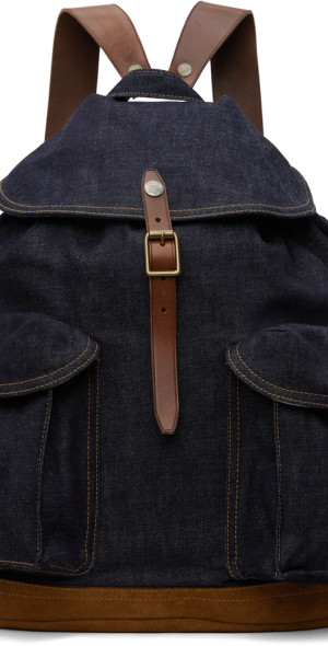 RRL - Indigo Mini Paneled Denim Backpack