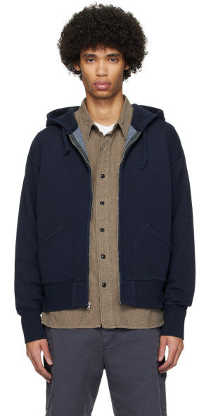 RRL - Navy Full Zip Hoodie