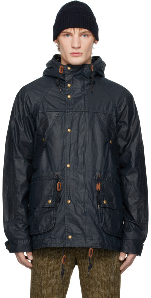 RRL - Navy Oilcloth Hooded Jacket