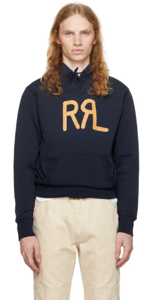 RRL - Navy '' Ranch Logo Hoodie