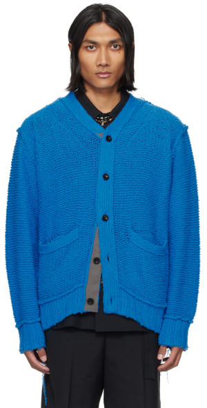 sacai - Blue Loose Thread Cardigan