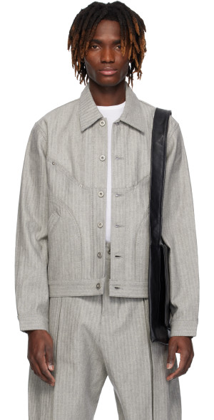 SAGE NATION - Gray & White Jiji Denim Jacket