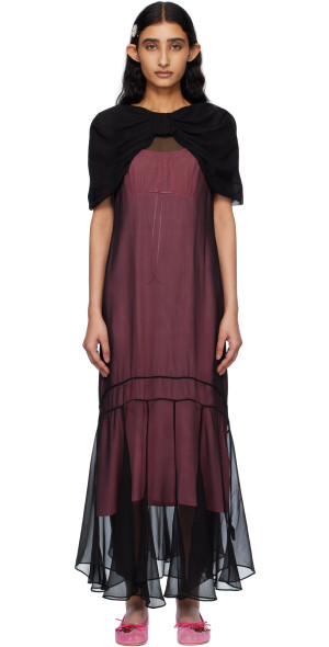 Simone Rocha - Black Extended Bow Multi-Seam Maxi Dress