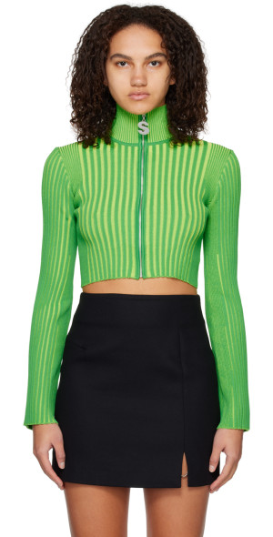 SIMONMILLER - Green Peep Zip Sweater