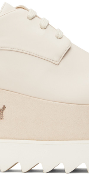 Stella McCartney - Beige Elyse Logo Platforms Derbys
