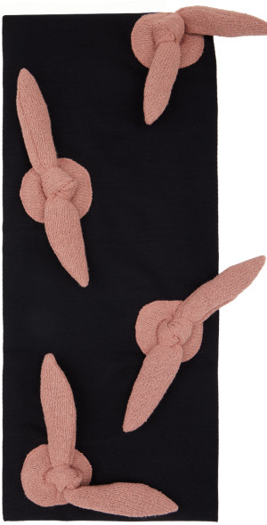 STRONGTHE - SSENSE Exclusive Black & Pink Ball Scarf