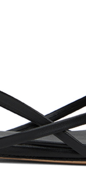 Studio Amelia - Black Wishbone Flat Sandals