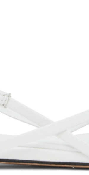 Studio Amelia - White Wishbone Flat Sandals