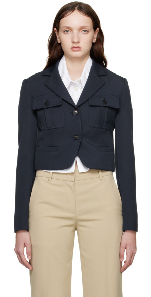 System - Navy Cropped Jacket