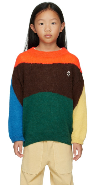 The Animals Observatory - Kids Multicolor Geo Bull Sweater