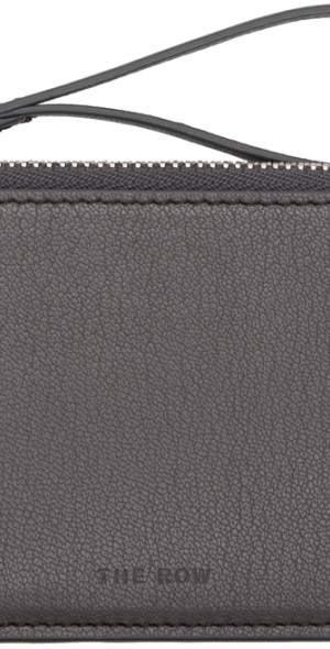 The Row - Gray Zipped Leather Wallet