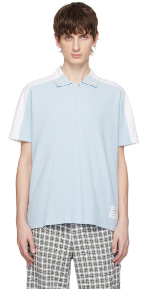 Thom Browne - Blue & White Trompe L'ail Polo