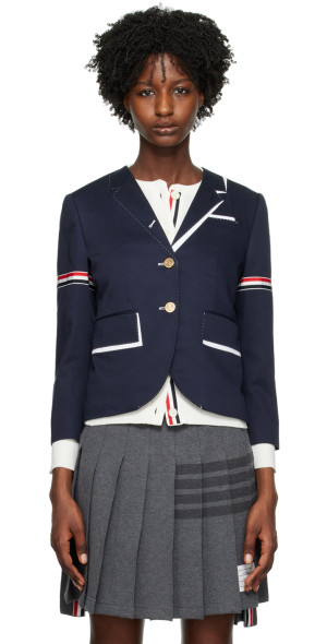 Thom Browne - Navy Trompe L'ail Blazer